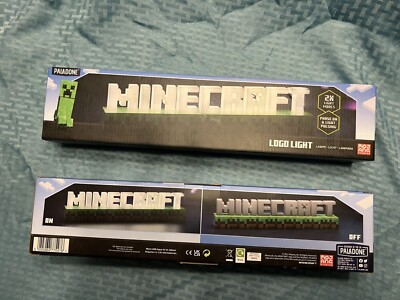 Minecraft Logo Light Phase On/ Pulsing Creeper 16" x 3.5" New | eBay