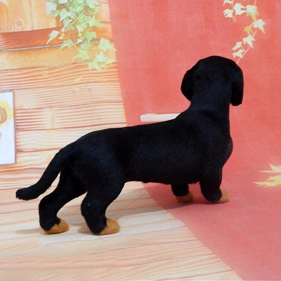 Realistic Dachshund Simulation Toy Dog Puppy Lifelike Stuffed Toy Pet ...