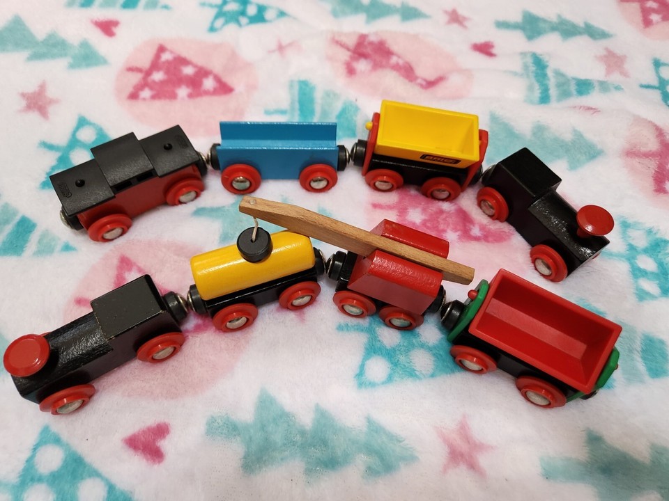 8 Vintage BRIO Wooden Train Lot | eBay