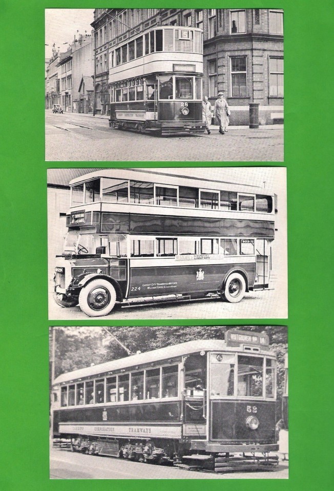 Set of 10 Postcards - City of Cardiff Transport - Trams & Buses ...