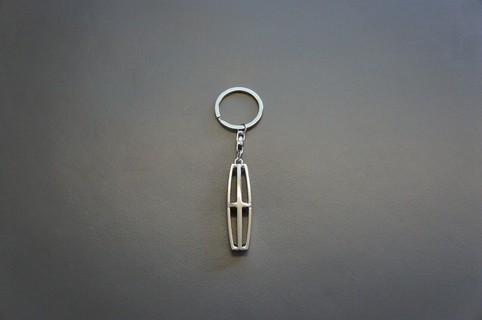 NIB Genuine Lincoln Classic Basic Silver Stainless Steel Metal keychain ...