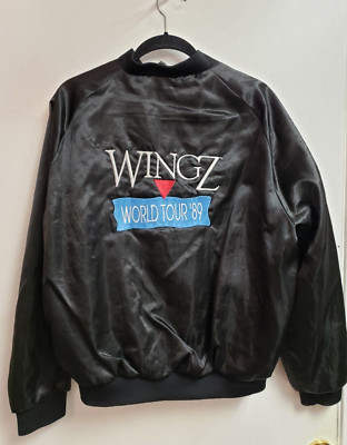 Vintage WingZ World Tour 89 Satin Bomber Jacket Mens Size L 80s ...