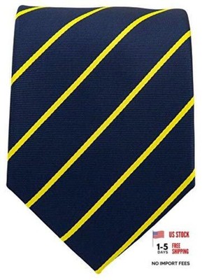 Pencil Stripe Ties for Men - Woven Necktie - Mens Standard Navy Blue W ...