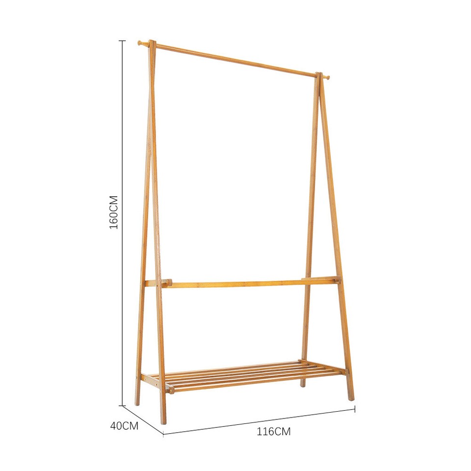 Wooden Clothes Hanging Rail Display Stand Garment Organiser Shelf Rack ...