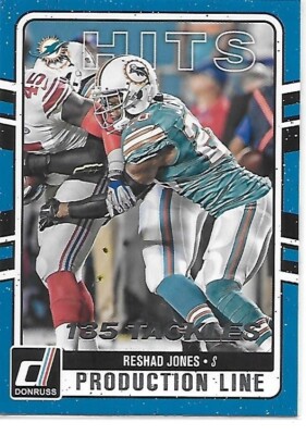 2016 Donruss Football Production Line Hits Reshad Jones Dolphins | eBay