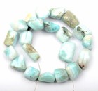 Natural Larimar Smooth Nugget Shape 10 Inch Strand 9x11-10x17 MM ...