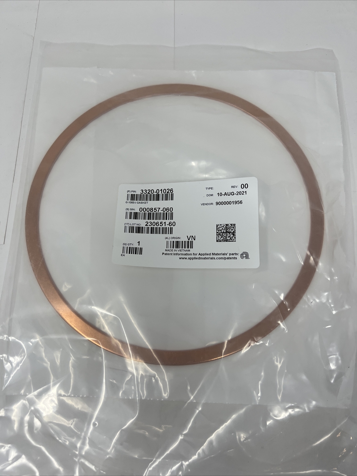 AMAT Applied Materials 3320-01026 GSKT 10 CFF OFC Copper for sale ...