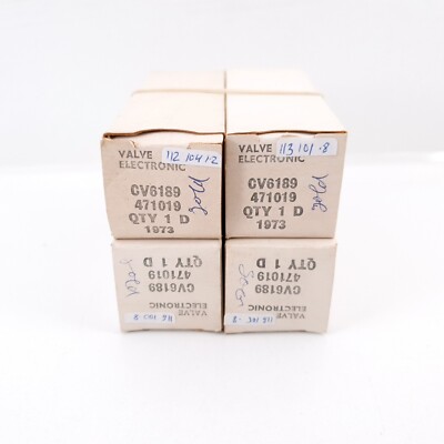 4 x CV6189 MULLARD / E180F MULLARD NOS/NIB, MATCHED QUAD, GOLD PINS C19 ...