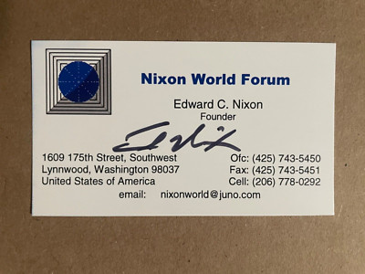 EDWARD NIXON autograph PRESIDENT Nixon World Enterprises RICHARD ...