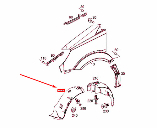 NEW MB SPRINTER 906 FRONT RIGHT WHEEL ARCH LINER FRONT PART A9066841777 ...