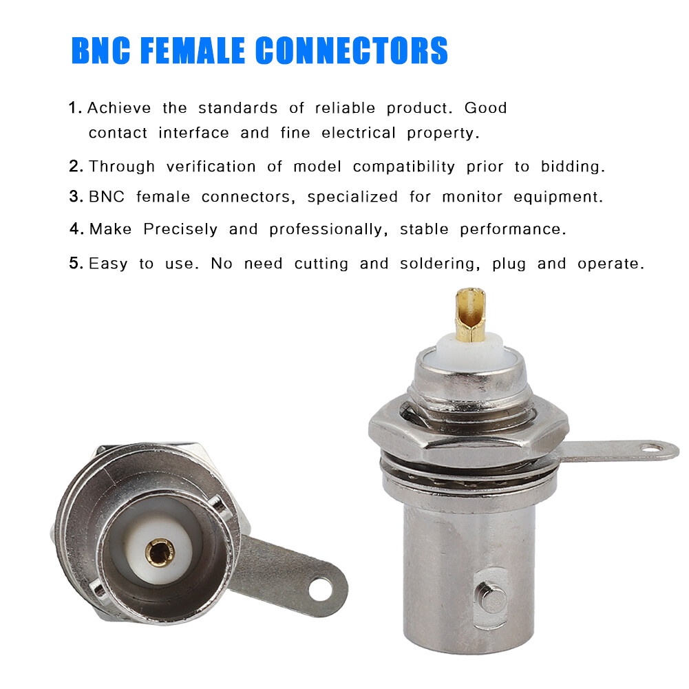 20 PCS BNC Female Connectors Chassis Panel Mount Monitor Accessories ...
