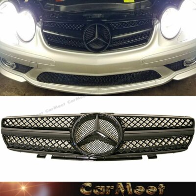Shiny Black GB1 Color Front Vent Grille Fit For 02-06 R230 SL500 SL600 ...
