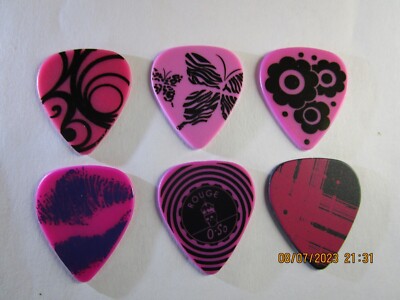 6 Pack Designer Guitar Picks First Act Fun Graphic Designs Heavy Gauge ...