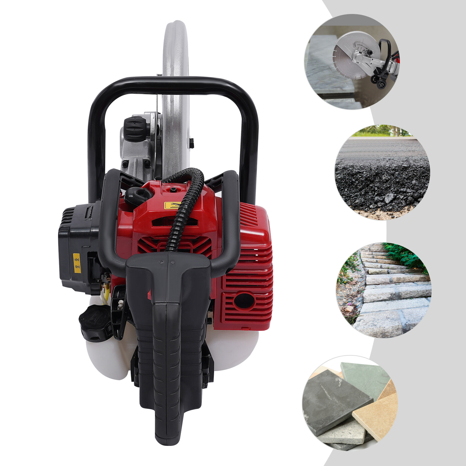 Gas Concrete Cut Off Saw Cutter 52cc 2-Stroke Engine with 13" Blade & 2 ...