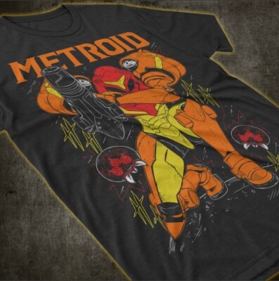 Metroid Samus Shirt NES Classic Game Nintendo Retro Graphic T-Shirt All Size | eBay