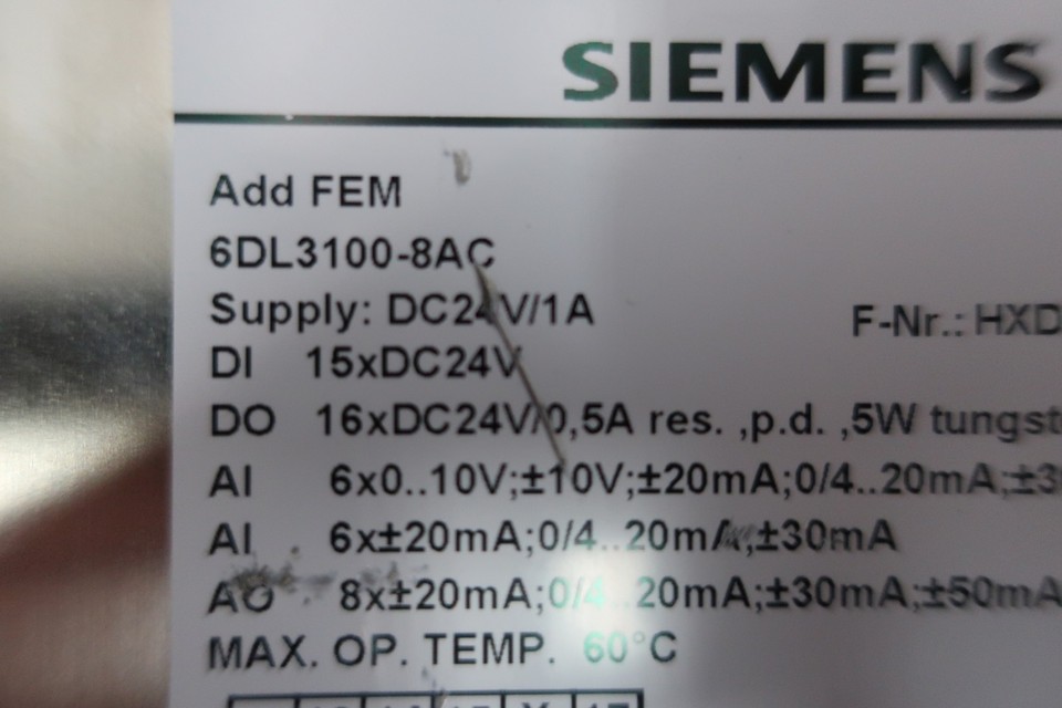 Siemens 6DL3100-8AC Add Fem Front End Module | eBay