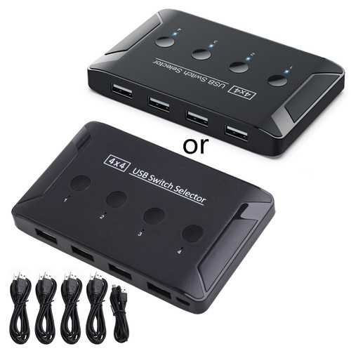 USB 2.0 Switch Selector 4 Computers Sharing 4 USB Devices Switcher KVM ...