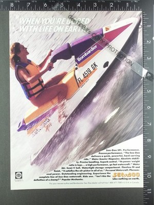 1991 ADVERTISEMENT for Bombardier Sea-Doo SPi PWC personal water craft ...