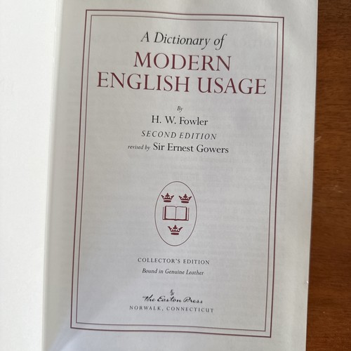 Oxford Dictionary of Modern English Usage 1995 EASTON PRESS Collector's ...