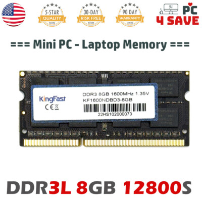 NEW KINGFAST 8GB DDR3L 1600 MHz 2RX8 PC3L-12800S SODIMM 1.35V Laptop ...