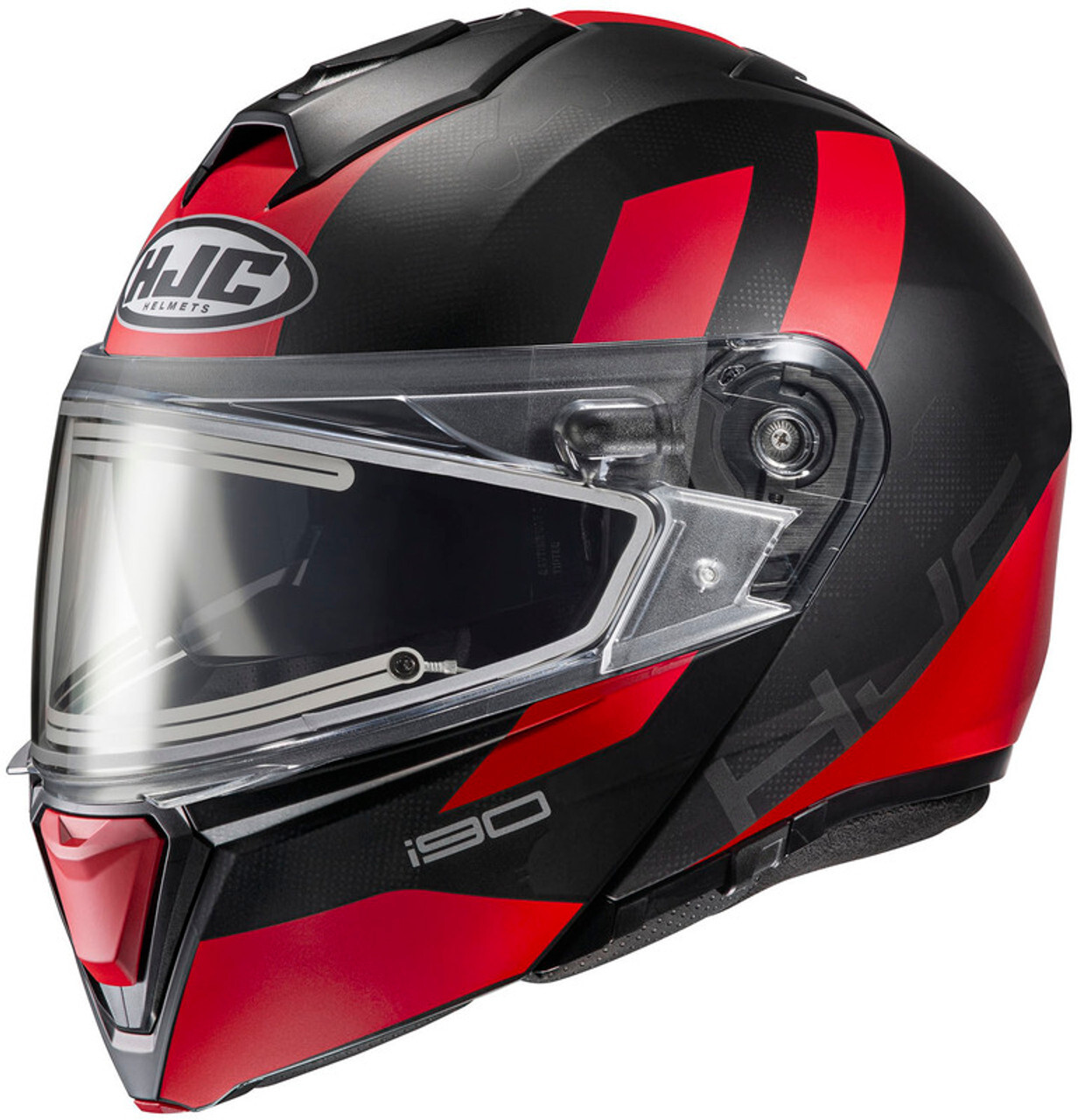HJC i90 Syrex Electric Modular Snowmobile Helmet Red XS Extra Small I ...