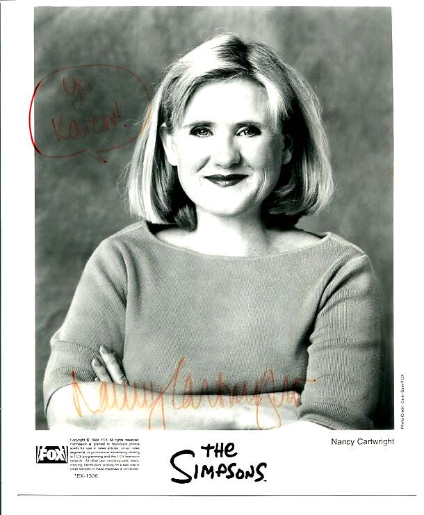 THE SIMPSONS Bart's voice NANCY CARTWRIGHT Signed AUTOGRAPH 8941 | eBay