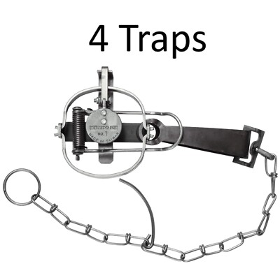 4 Bridger Longspring #1 Sure Grip Trap Trapping Supplies 4 Traps | eBay