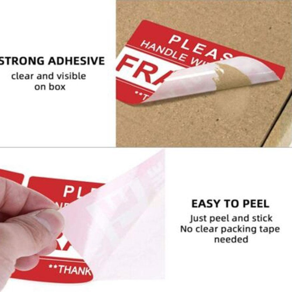 100X Fragile Warning Labels Logistics Shipping Mark Fragile Warning ...