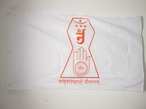 JAINISM JAIN COSMOLOGY FLAG 3' x 5' for a pole - JAIN DHARMA FLAGS 90 x ...