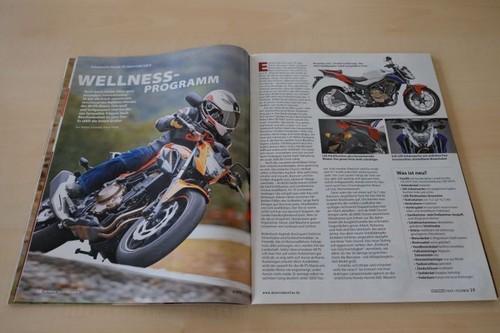 Motorrad 15157) Honda CB 500 F mit 48PS im Fahrbericht auf 3 Seiten ...