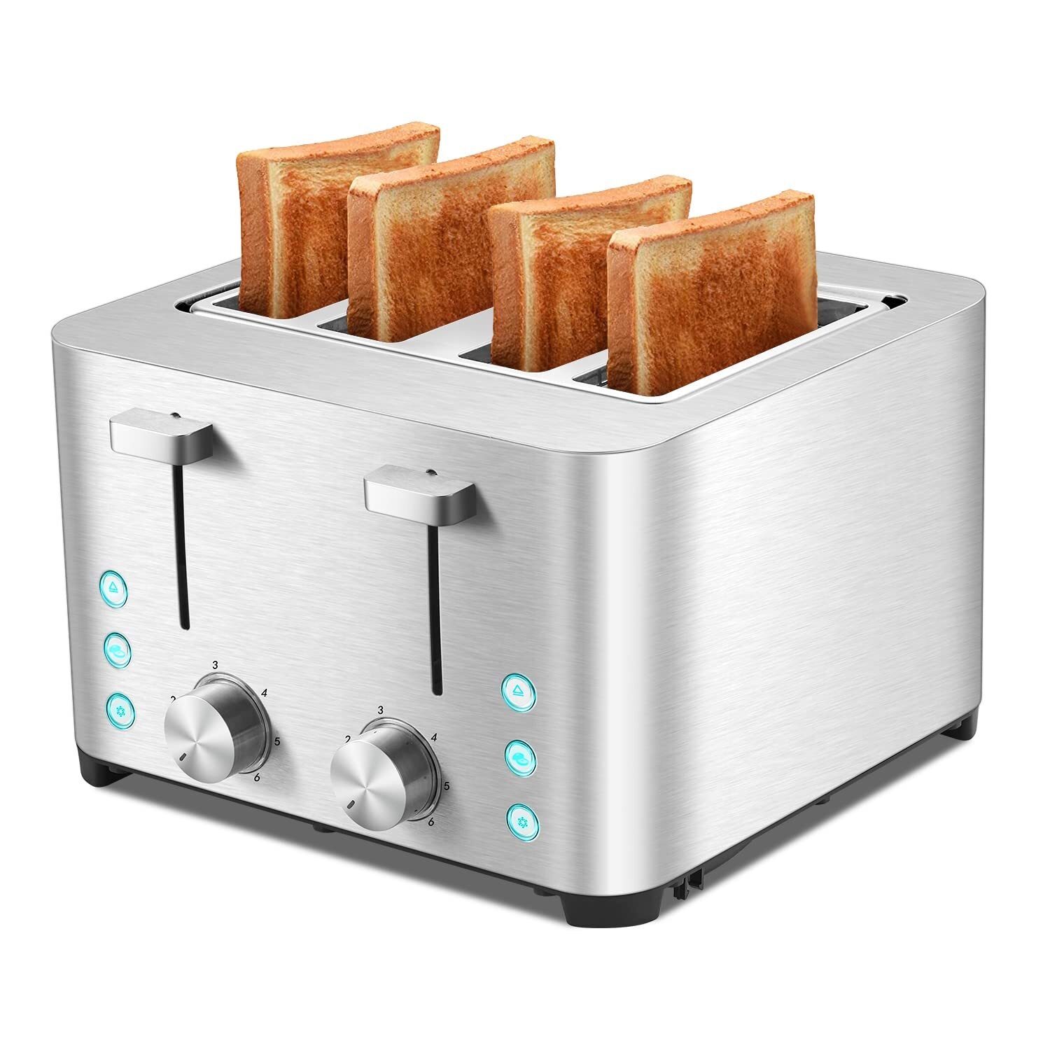 Toaster 4 Slice, Stainless Steel Bread Toasters, Extra Wide Slots, 6 ...