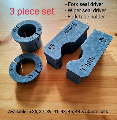 37mm Fork Tube bench vice clamp Holder and seal driver tools 3pce SET ...