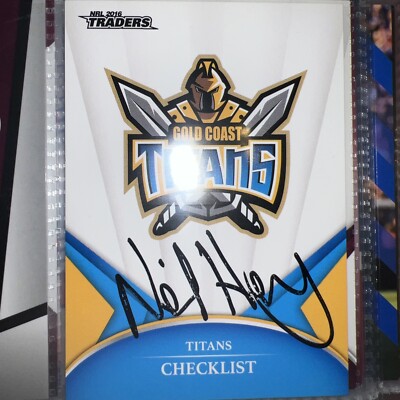Neil Henry Signed 2016 Traders NRL card logo Gold Coast Titans | eBay
