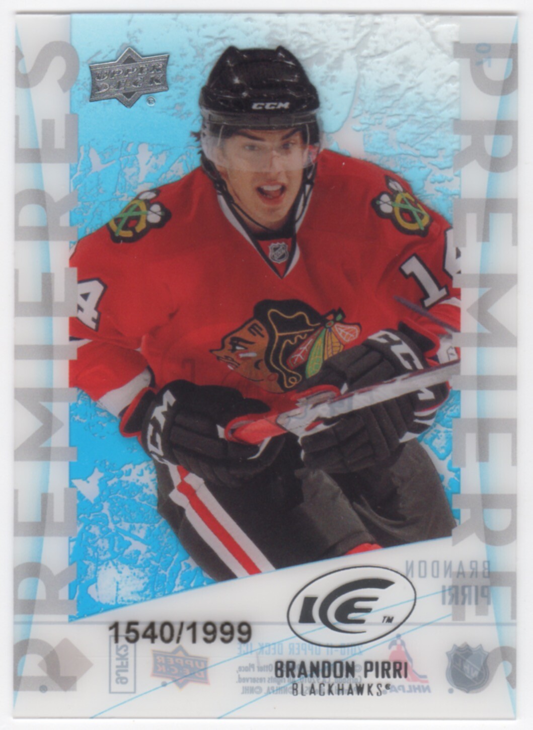 BRANDON PIRRI 2010-11 Upper Deck ICE Premiers ROOKIE #1540/1999 | eBay