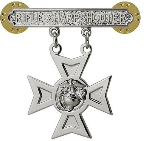 USMC US Marine Corps Qualification Badge Rifle Sharpshooter ...