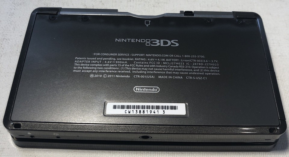 Nintendo 3DS Handheld System - Cosmo Black - For Parts/Not Working - NO ...
