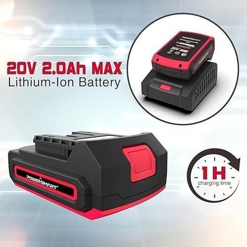 PowerSmart Replacement Battery, 20V 2.0Ah Lithium-Ion Battery PS76020B ...