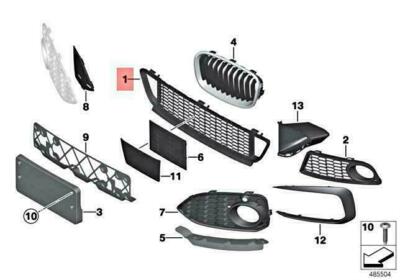 OEM BMW F22 F23 218D 218I 220D 220DX GRILLE BUMPER MIDDLE FRONT ...