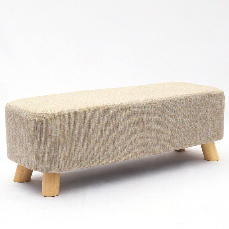 Padded Large Footstool Ottoman Rectangle Square Pouffe Bench Stool Wood ...