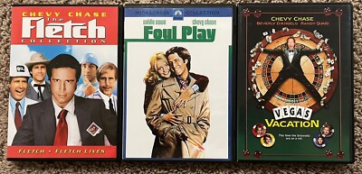 Lot of 4 Chevy Chase DVDs - Fletch, Fletch Lives, Foul Play, Vegas ...