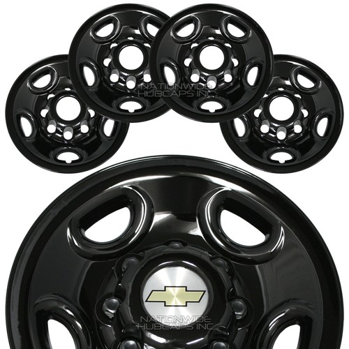 16" 8 Lug Wheel Skins Hub Caps Rim Simulators Center Covers | Black | 4 ...