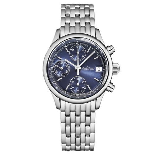 Paul Picot Men's 'Telemark' Chronograph Blue Dial Bracelet Watch P4102 ...