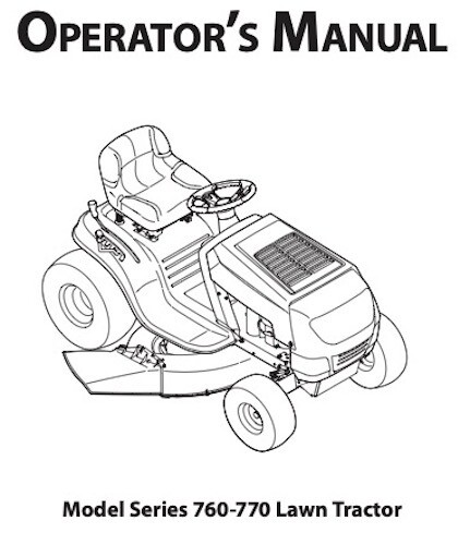 Owner’s Manual MTD Lawn Tractor Riding Mower - Model Series 760 thru ...