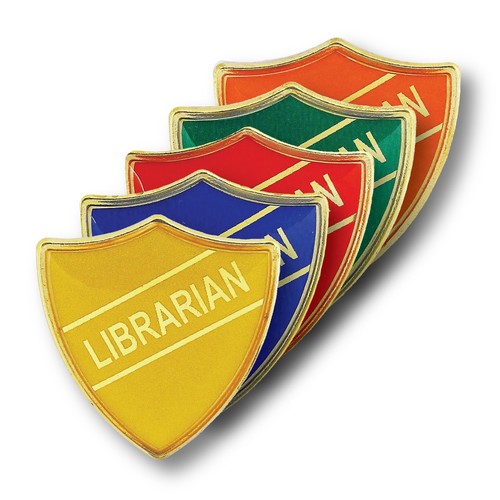 Librarian Shield School Badges Red, Green, Blue, Yellow, Orange | eBay UK