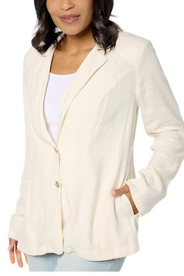 Denim & Co. Women's Naturals Linen Blend Blazer Natural | eBay