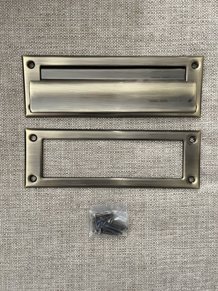 Solid Brass Mail Slot for Door 8 7/8” X 2 7/8” Antique Brass | eBay