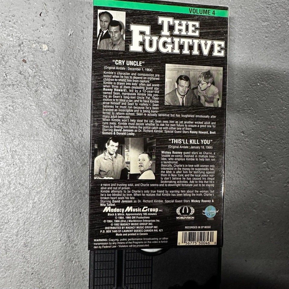 "The Fugitive" Vol 4 on VHS w box | eBay