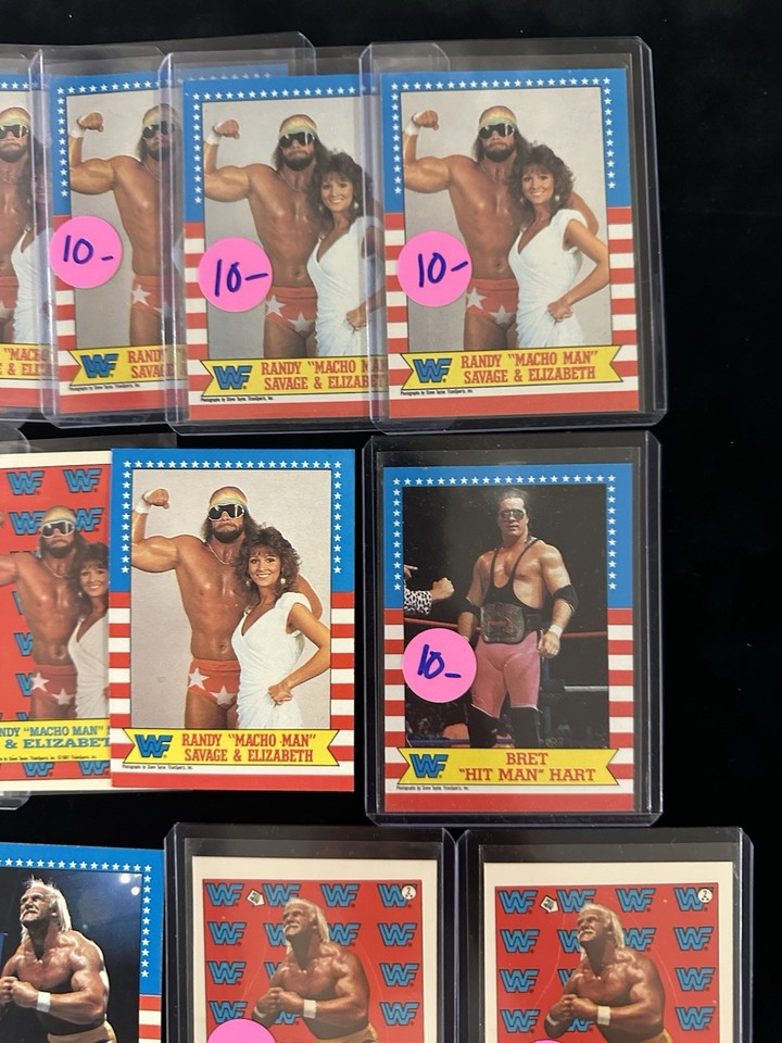 18 Card Lot 1987 WWF Topps Rookie Randy Savage Hulk Hogan Bret Hart ...