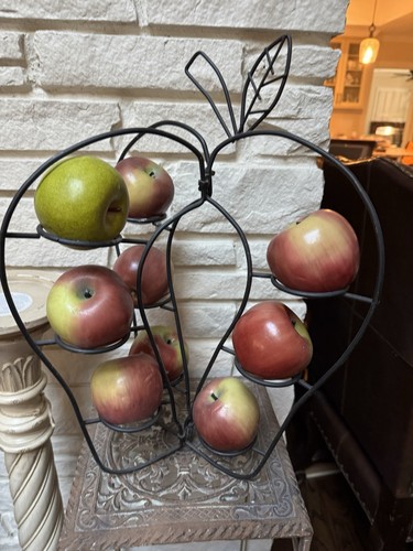 Vintage Collapsible Hard Metal Apple Shaped Apple Stand. Holds 9 Apples ...