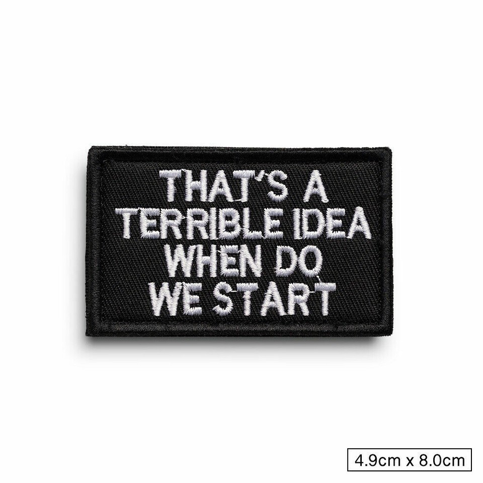 Biker Sayings Words Slogan Embroidered Hook & Loop Patch Badge Fabric ...